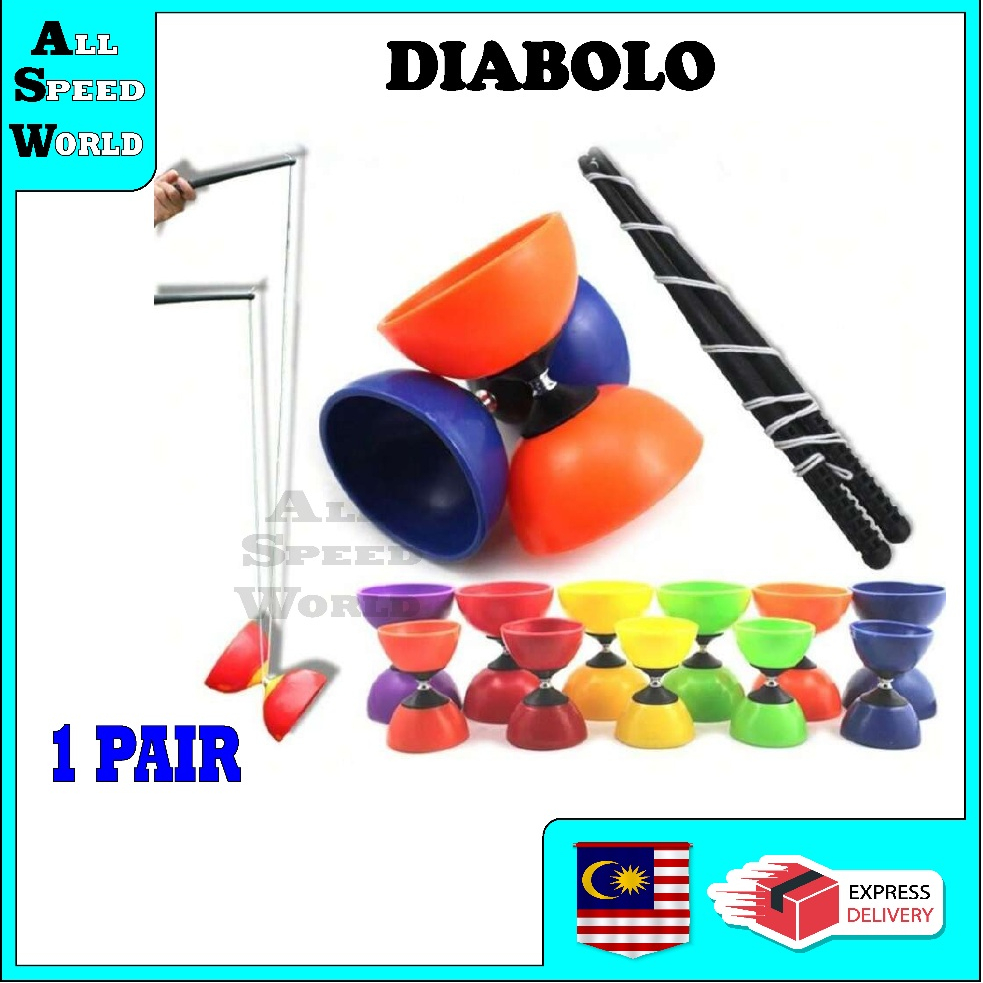 DIABOLO WITH STICKS / YOYO / PERMAINAN DIABOLO / JUGGLING TOYS | Shopee ...