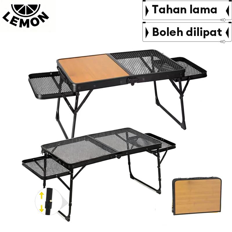 Outdoor Camping Aluminium Mesh foldable Table Meja Lipat portable ...