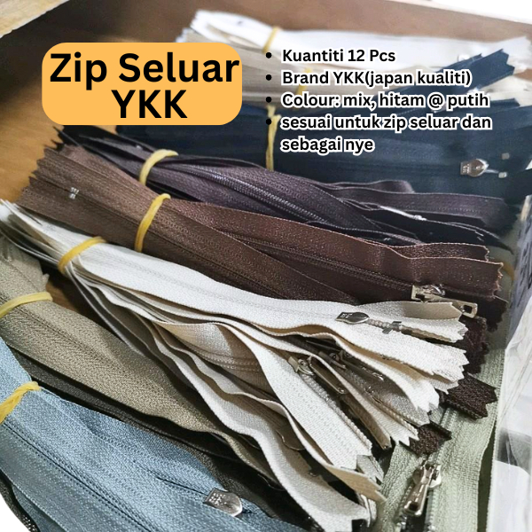 (12pcs) Zip ykk (seluar lelaki)/ zip kepala besi/ zipper/ zip seluar ...