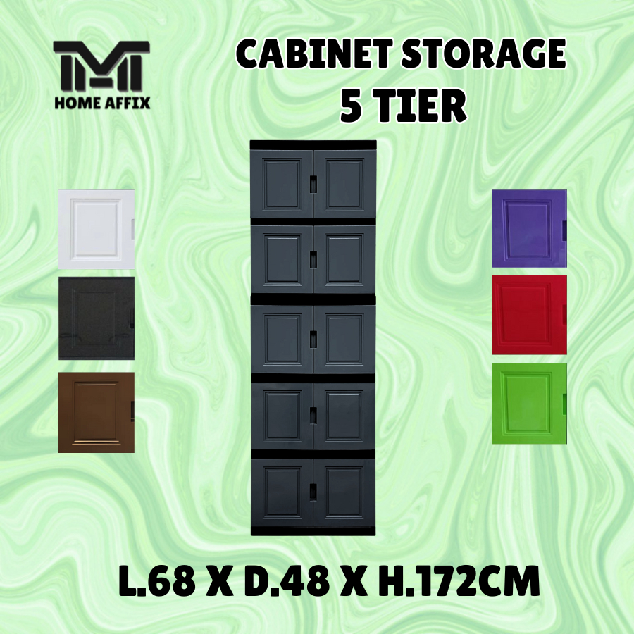 5 TIER EAGLE BRAND Storage Cabinet Tier / Plastic Cabinet / kitchen ...
