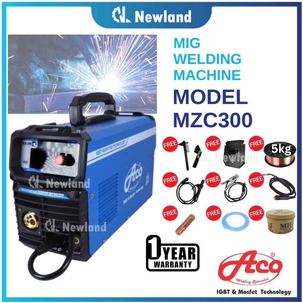 Aco Welding Machine / MIG Welding Set (MZC-300) 6 in 1 Gas / Gasless ...
