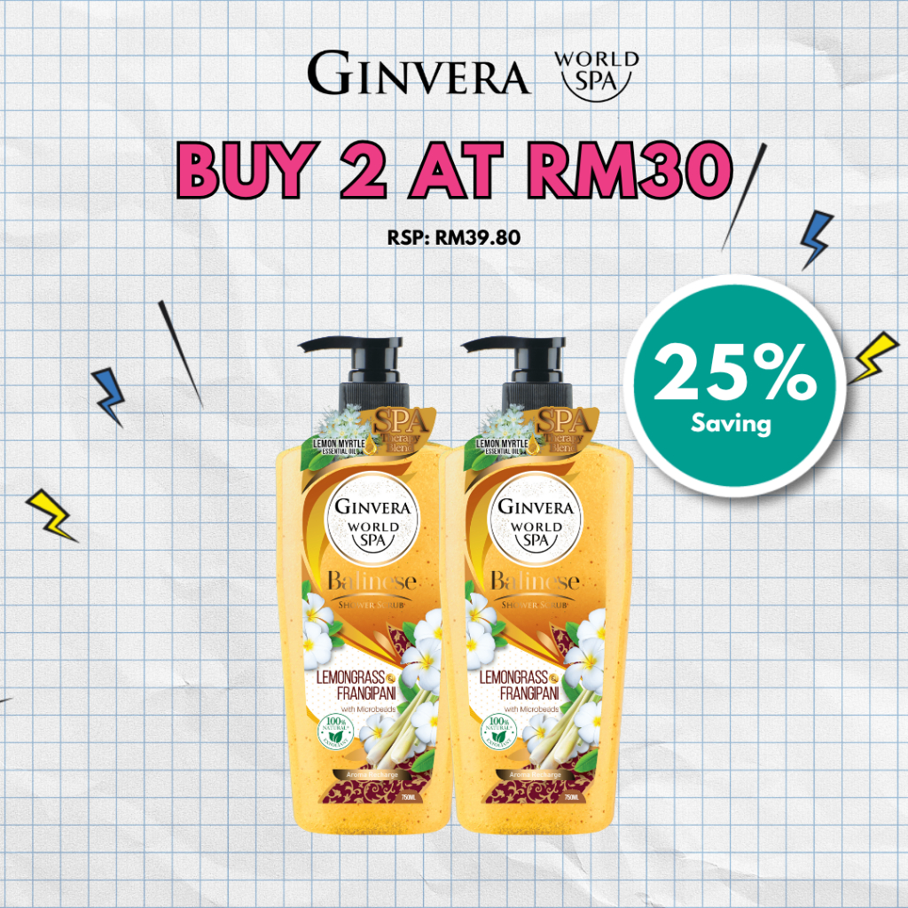 [Bundle of 2] Ginvera World Spa Balinese Shower Scrub - Lemongrass ...