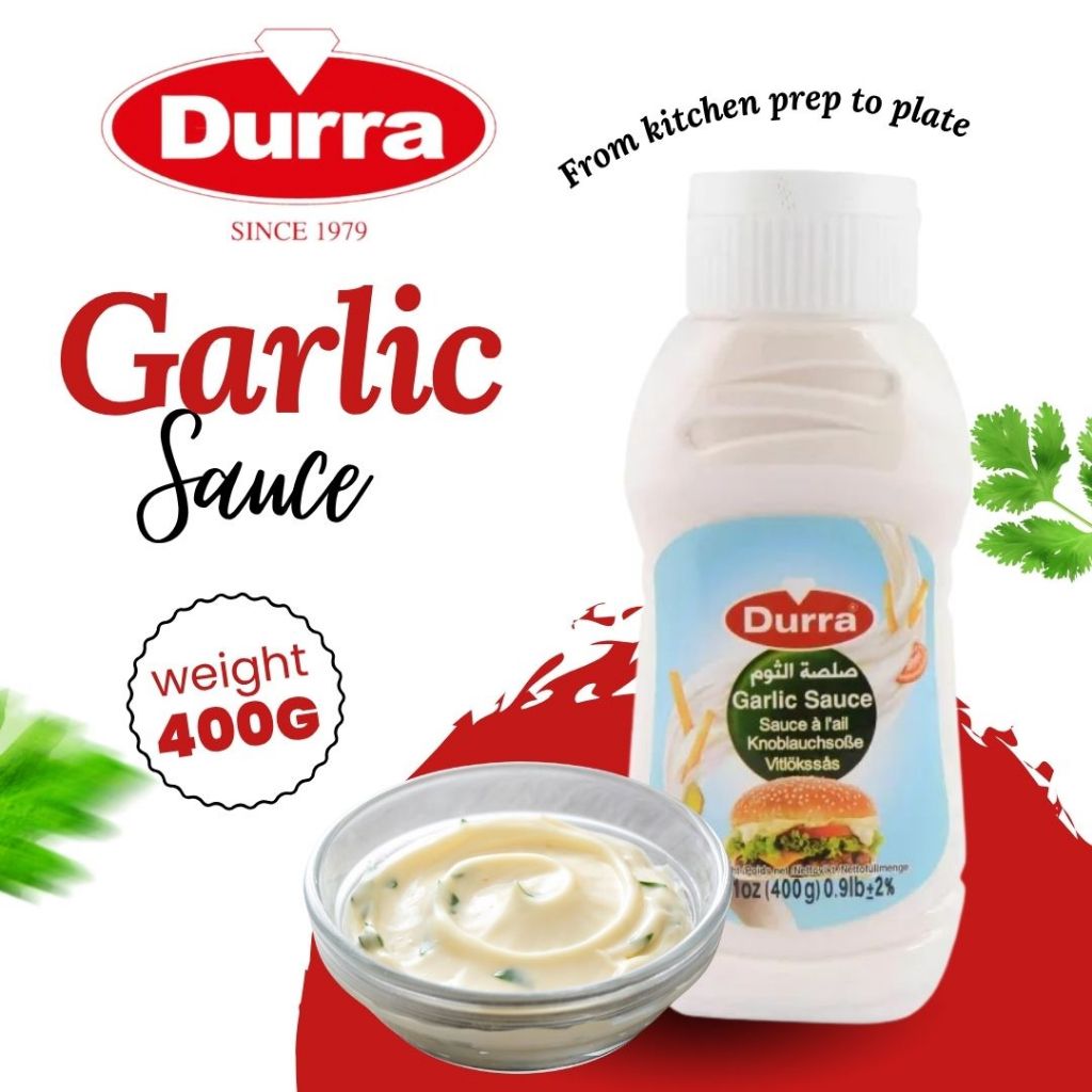 Garlic Sauce 400g by Durra – Smooth & Aromatic Middle Eastern Dip ...