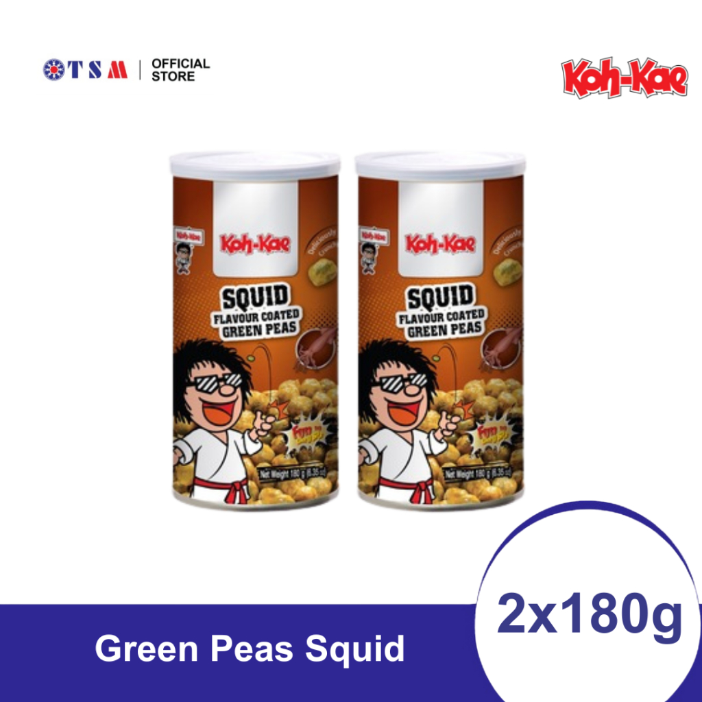 KOH-KAE COATED GREEN PEAS SQUID 180G BBQ X 2 TINS | Shopee Malaysia