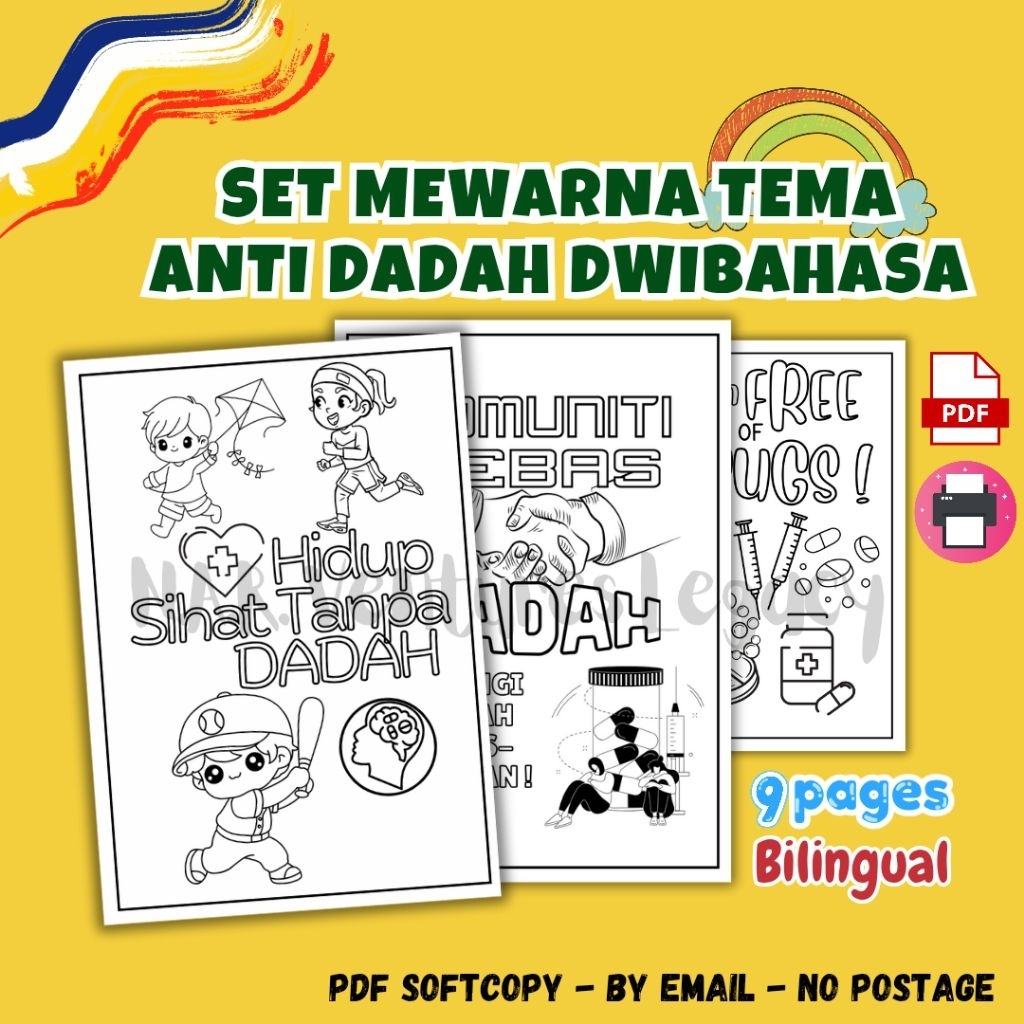 [PDF] Set Mewarna Dwi-Bahasa Tema Anti Dadah | Prasekolah & Sekolah ...
