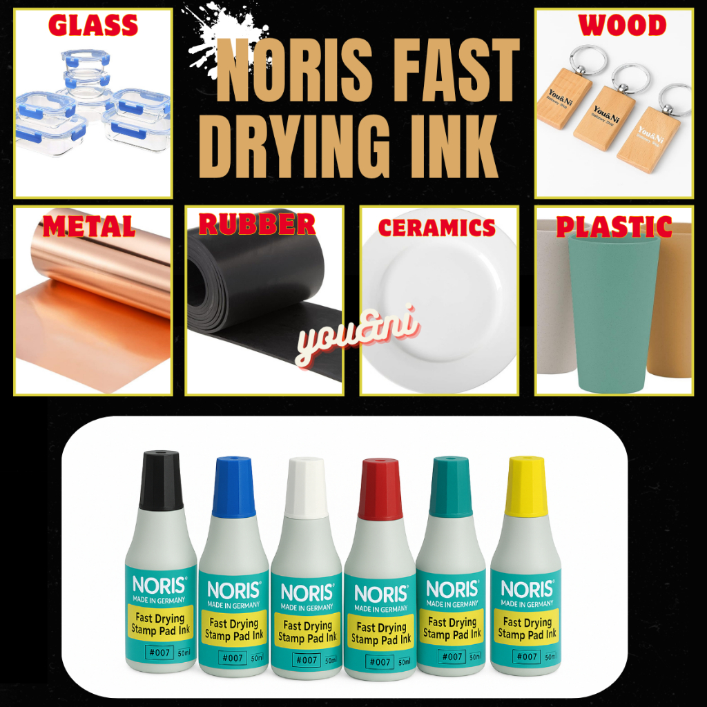 100% Original Noris Fast Drying Ink 50ml/250ml/1000ml (Glass,Stainless ...