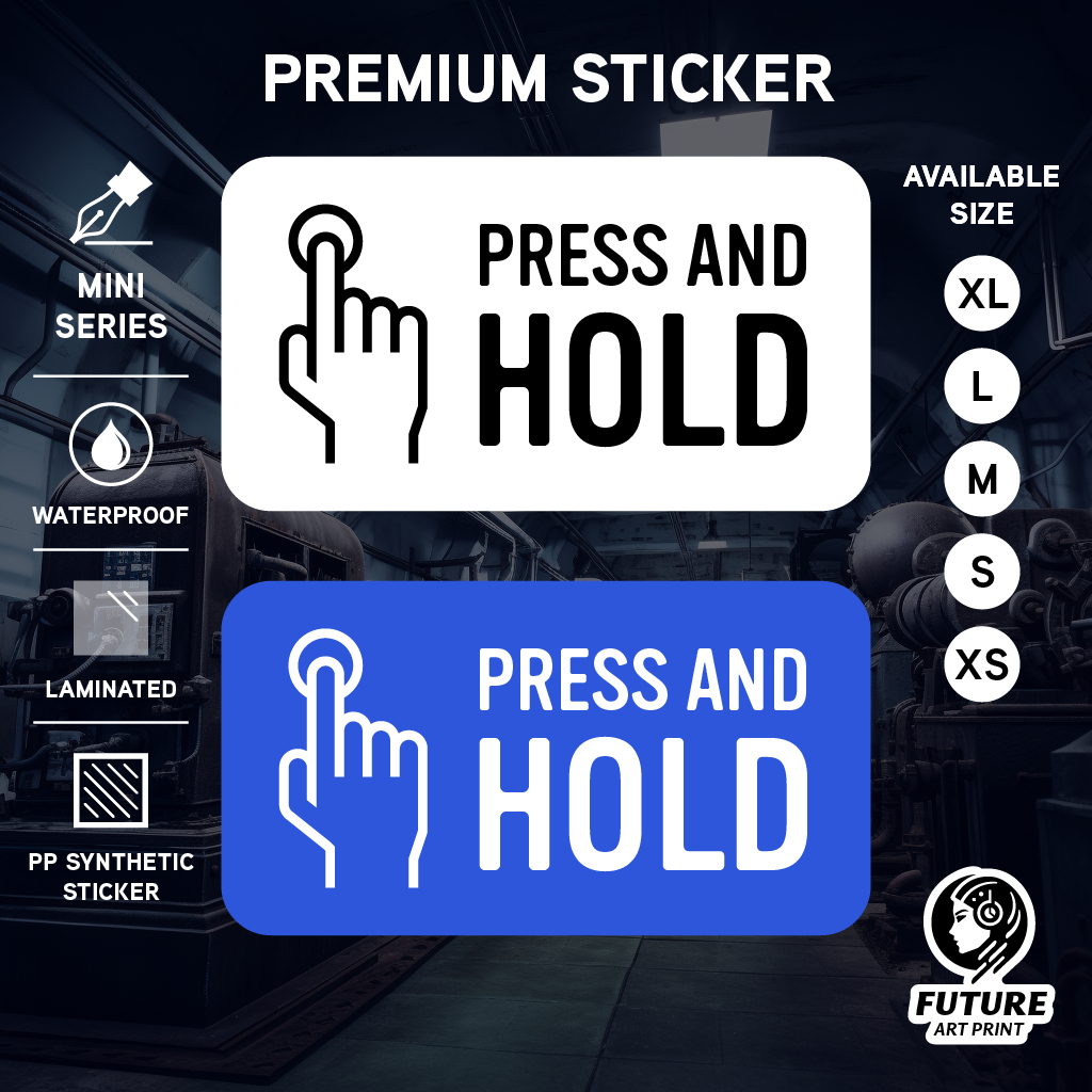 Press and Hold to Open Close. Sticker Sign Label Signage Small Mini ...