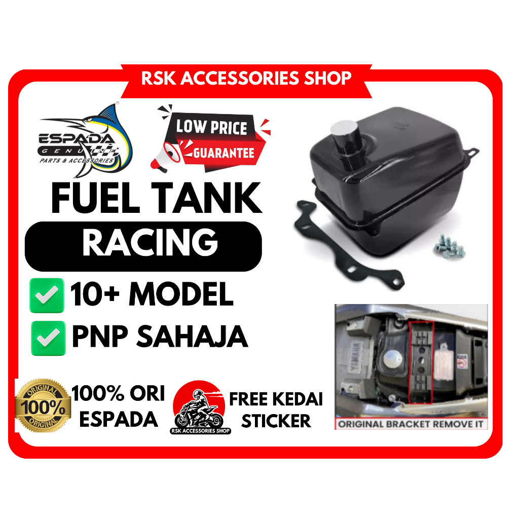 100% ORIGINAL ESPADA 5L 7L 9L RACING FUEL TANK TANGKI MINYAK BESAR ...