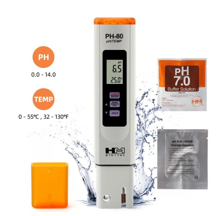 HM Digital PH-80 Digital PH Tester PH and Temperature Tester ...