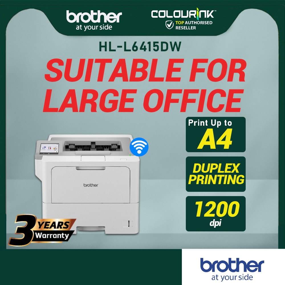 Brother HL-L6415DW 50ppm Mono Laser Printer A4 Auto Duplex Print NFC ...