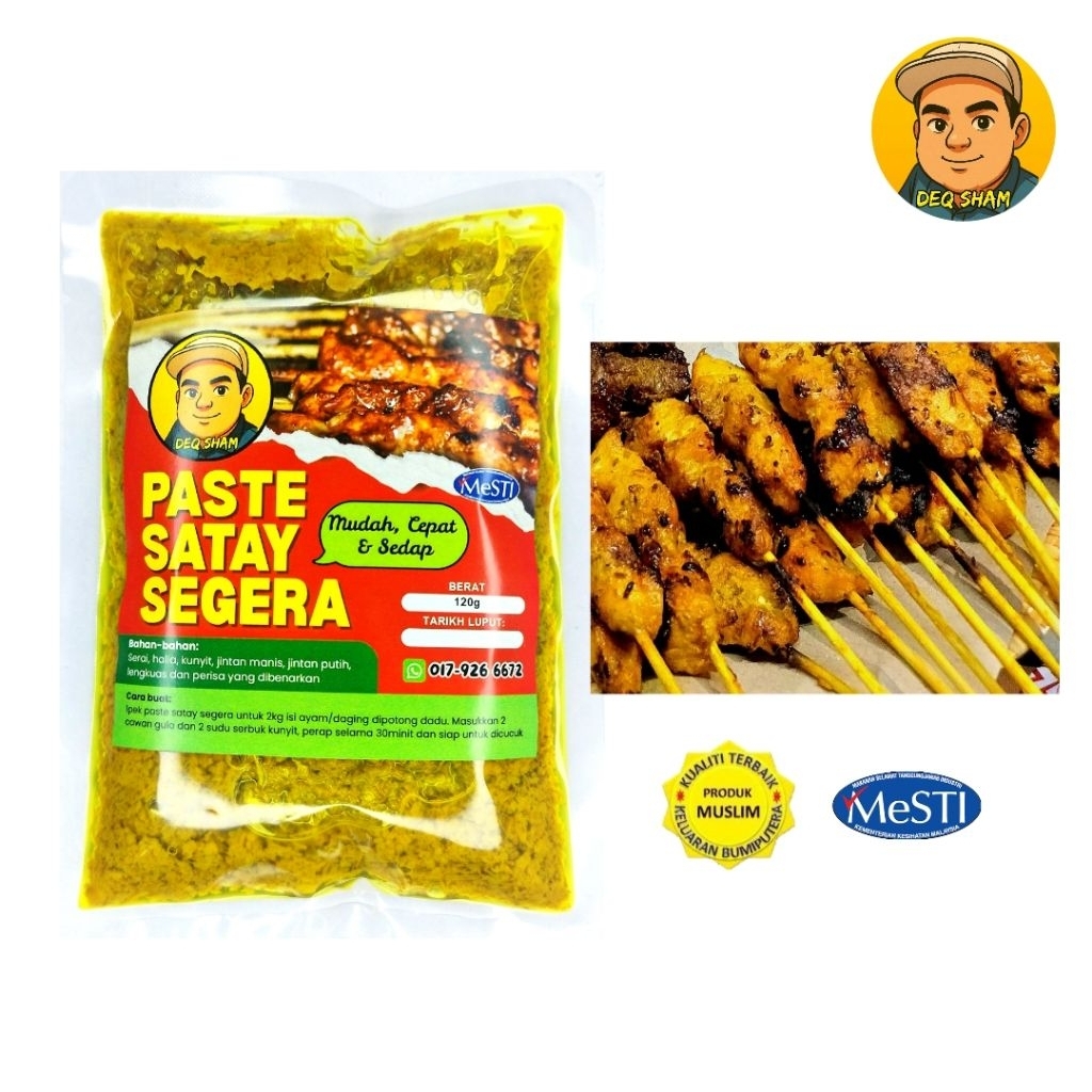 Perencah Satay Segera, Rempah Satay Segera, Perencah BBQ, Paste Sate ...