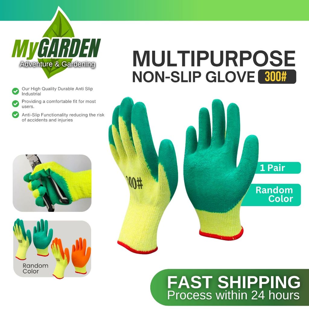 300# Multipurpose Non-Slip Glove ( RANDOM ) Safety Glove Kerja ...