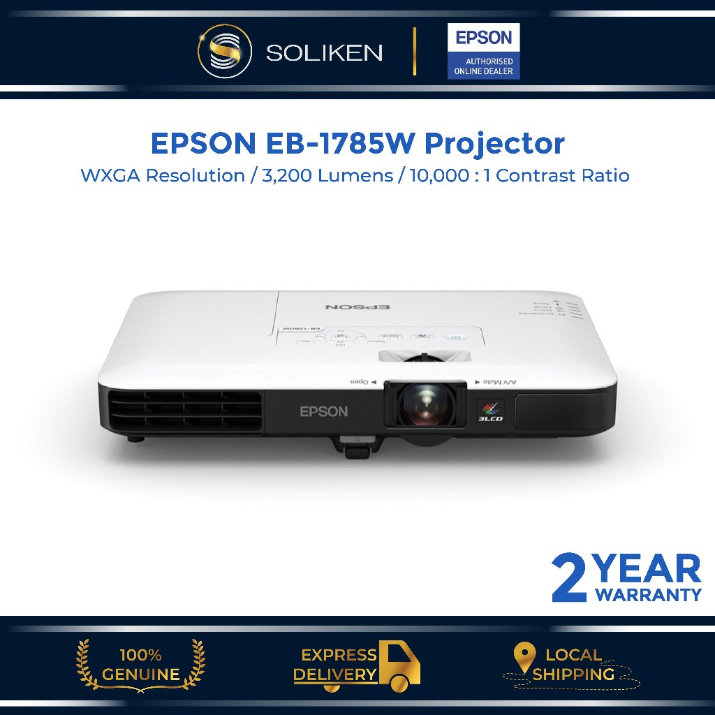 Epson EB-1785W WXGA 3LCD 3200 lumens Wireless Ultra Slim (44mm ...