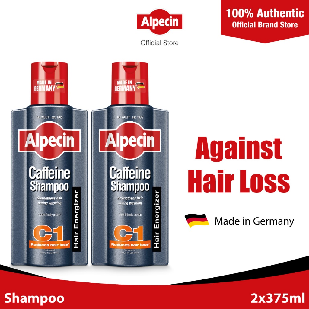 Alpecin Caffeine Shampoo C1 (375ml x 2 Pack) - Men's Shampoo Against ...