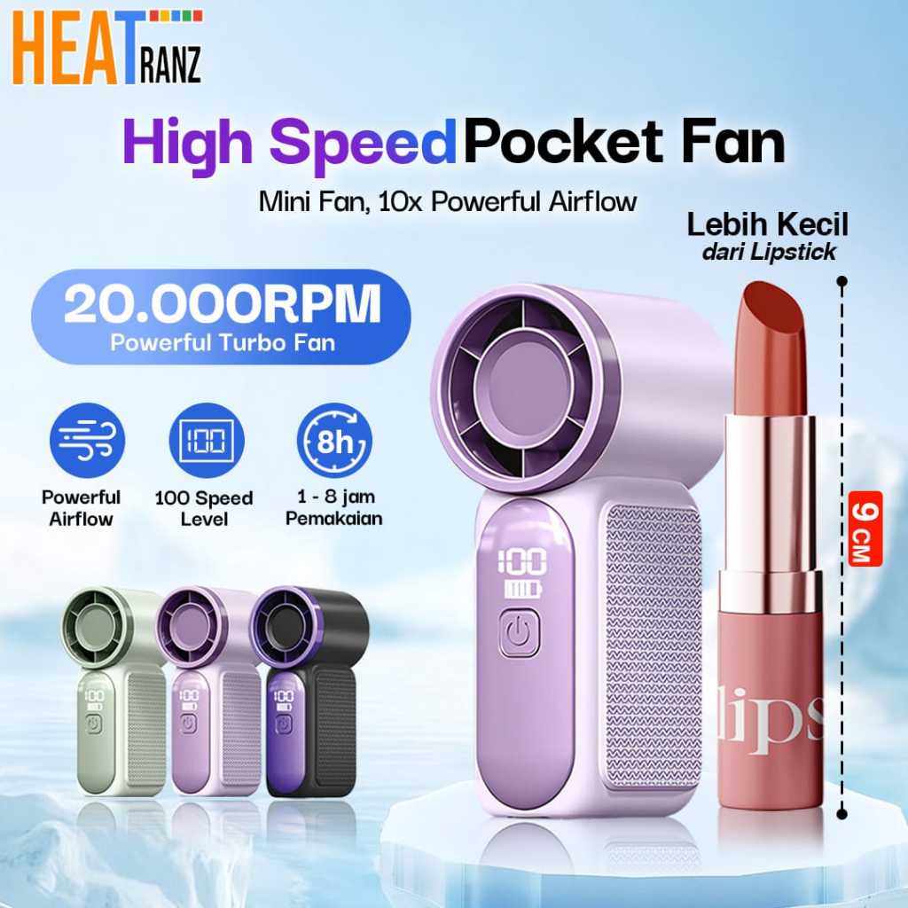 Heatranz HF08PRO RPM20000 High Speed Turbo Mini Fan Cute Wireless ...