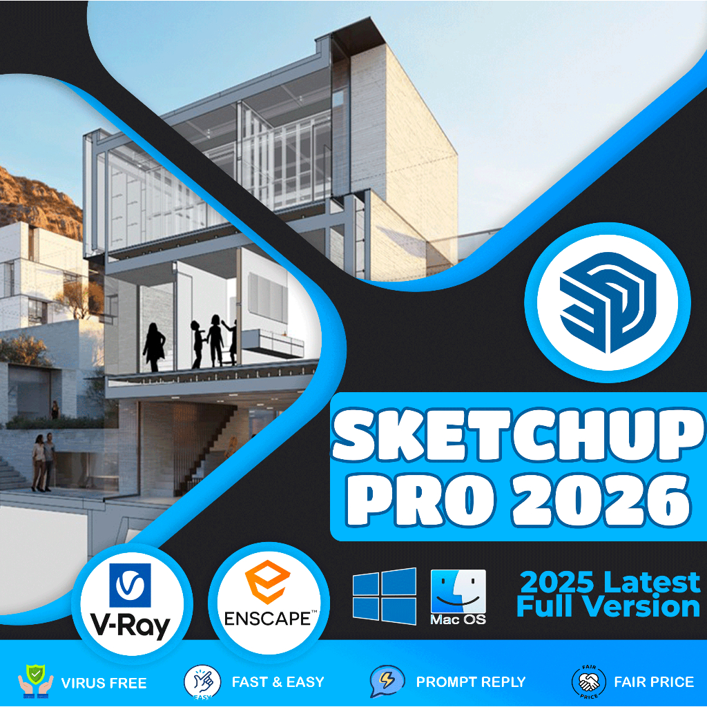 SketchUp Pro 2026 | 2025 Latest Full Version | V-Ray 7.2 | Enscape 4.13 ...