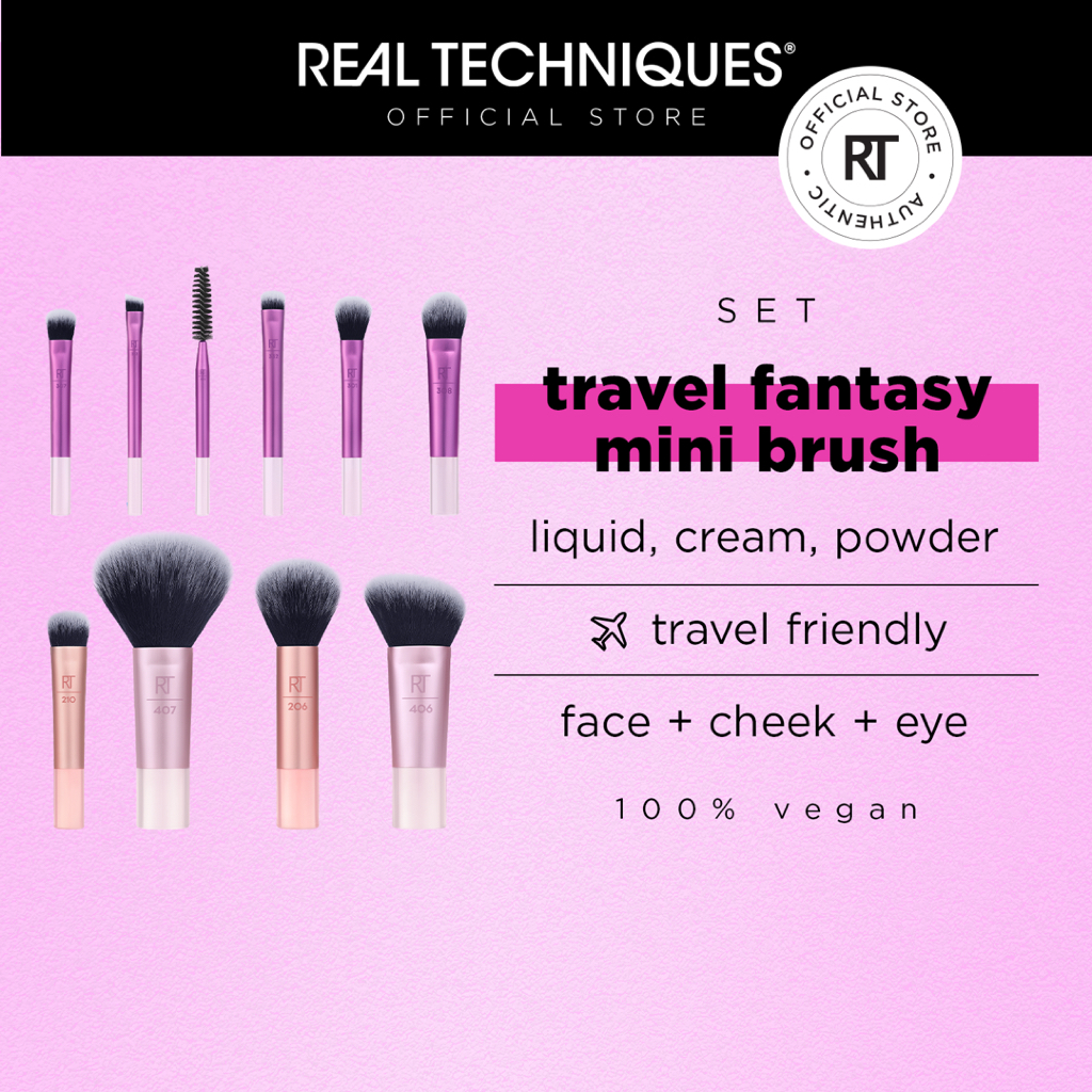 ️ Real Techniques Travel Fantasy Mini Makeup Brush Set (11 Pcs ...