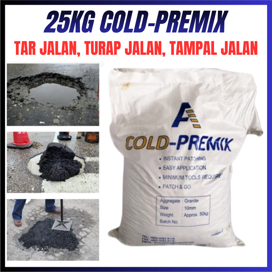 All weather Cold Road Premix 25KG BAG cold mix Asphalt Turap Jalan ...