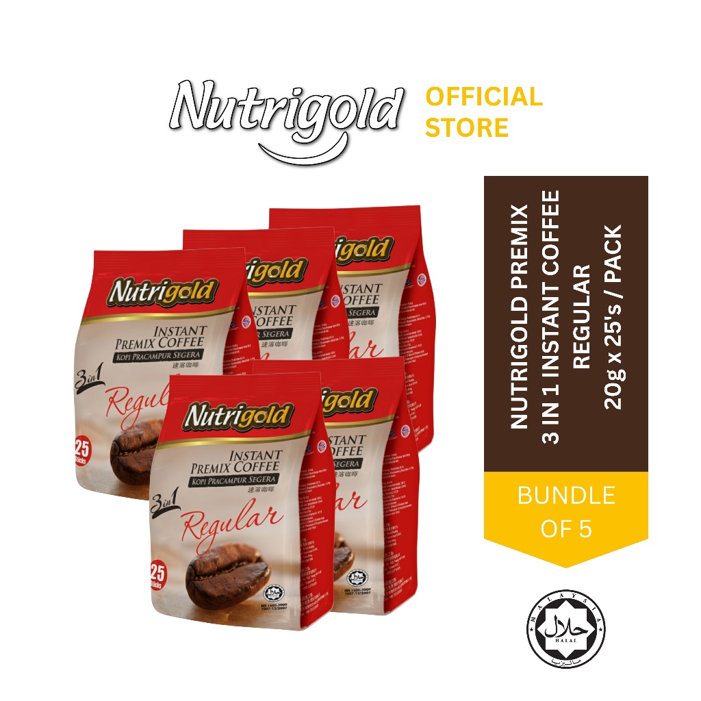 [Bundle of 5] Nutrigold Premix Instant Coffee Mix (15/20g x 20/25 ...