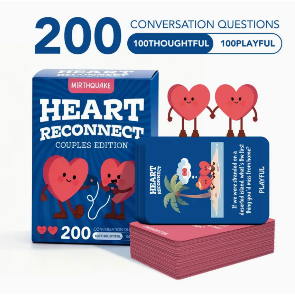 Heart Reconnect Couple Card Game - 200 Questions Card Game for Date ...