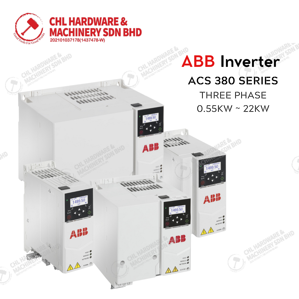 ABB INVERTER ACS380 THREE PHASE (3 PHASE) P/N: 0.55KW ~ 22 KW | Shopee ...