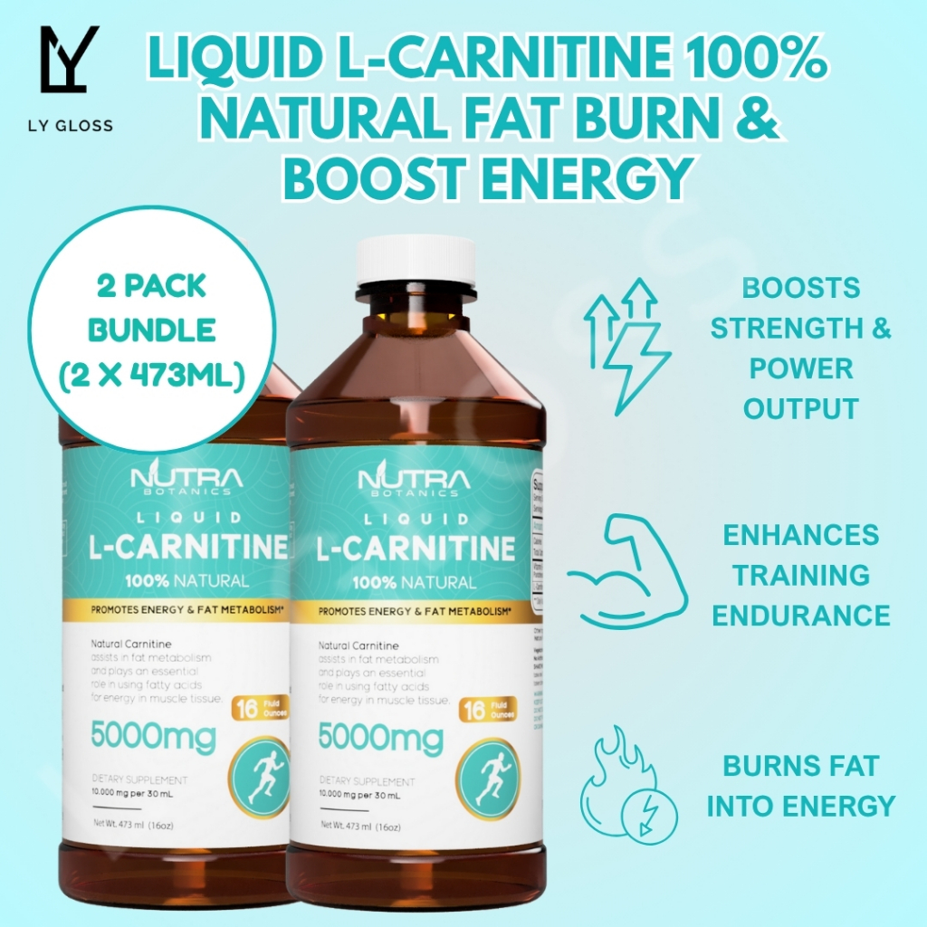[TWIN PACK] Nutra Botanics 5000mg L Carnitine Fat Burner Supplement - L ...