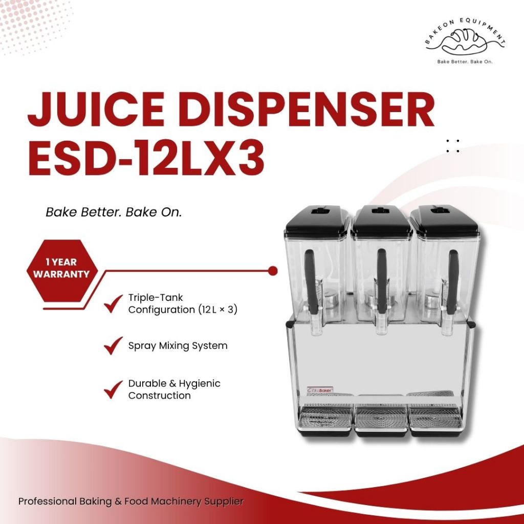 BAKER JUICE DISPENSER ESD-12LX3 (3 TANK) | Shopee Malaysia