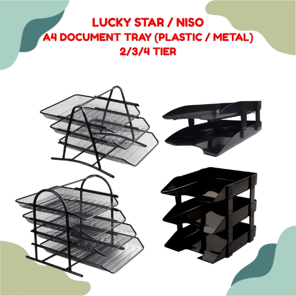 [LUCKY STAR / NISO] A4 DOCUMENT TRAY / TINGKAT PAPER TRAY 2 TIER / 3 ...