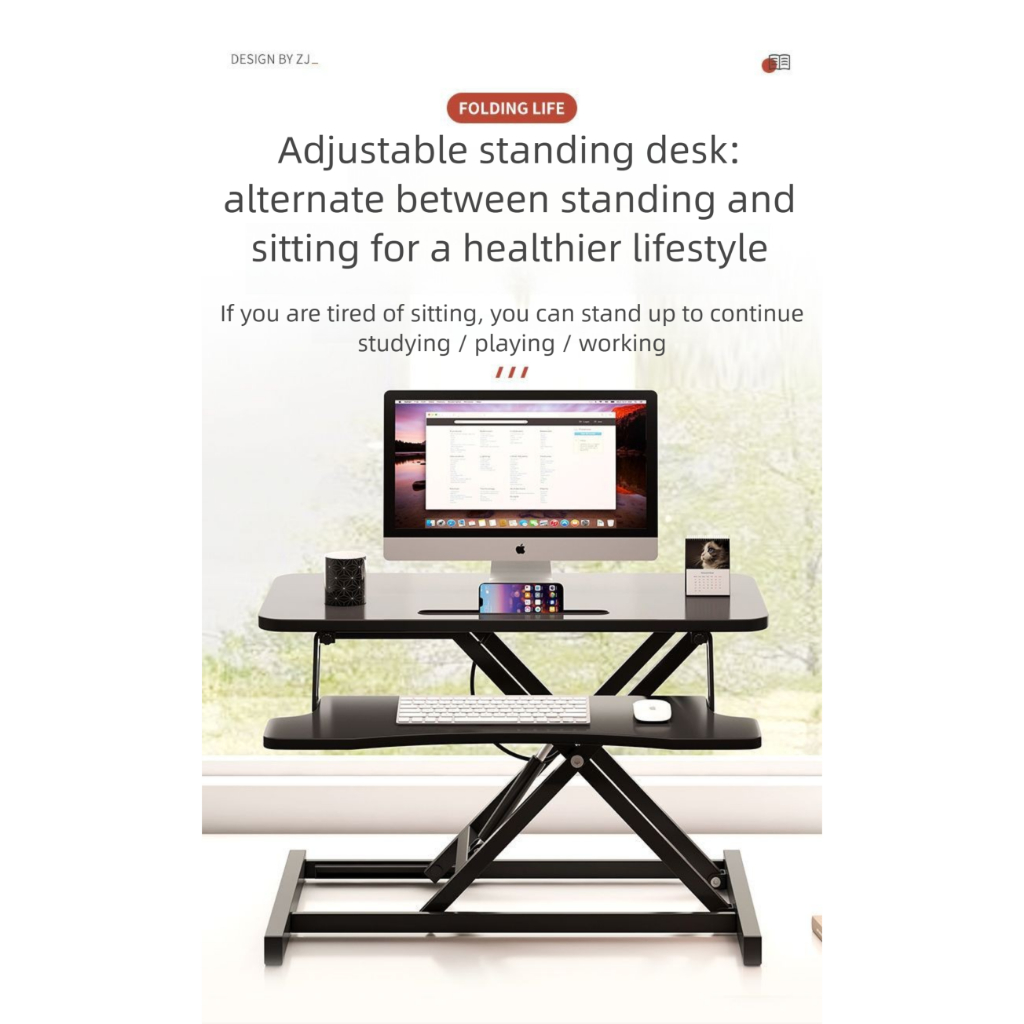 Height-Adjustable Lifting Standing Desk Elevated Rack Workbench ...