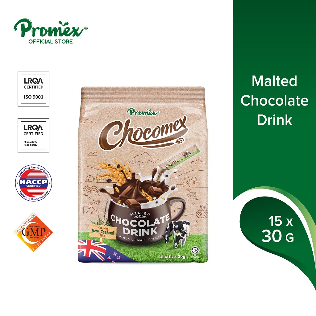 Promex Chocomex Malted Chocolate 3 in 1 Sachet 30 G | Shopee Malaysia