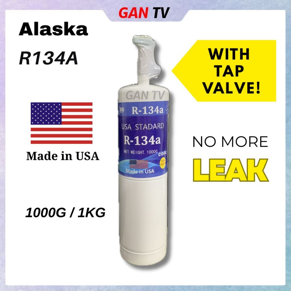 1KG/1000G Alaska R134A (With Tap Valve) R134 R-134A Refrigerator Fridge ...