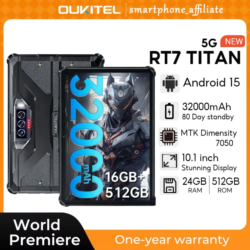【Upgraded Version】Oukitel RT7 TITAN 5G Rugged Tablet 10.1" FHD+ ...
