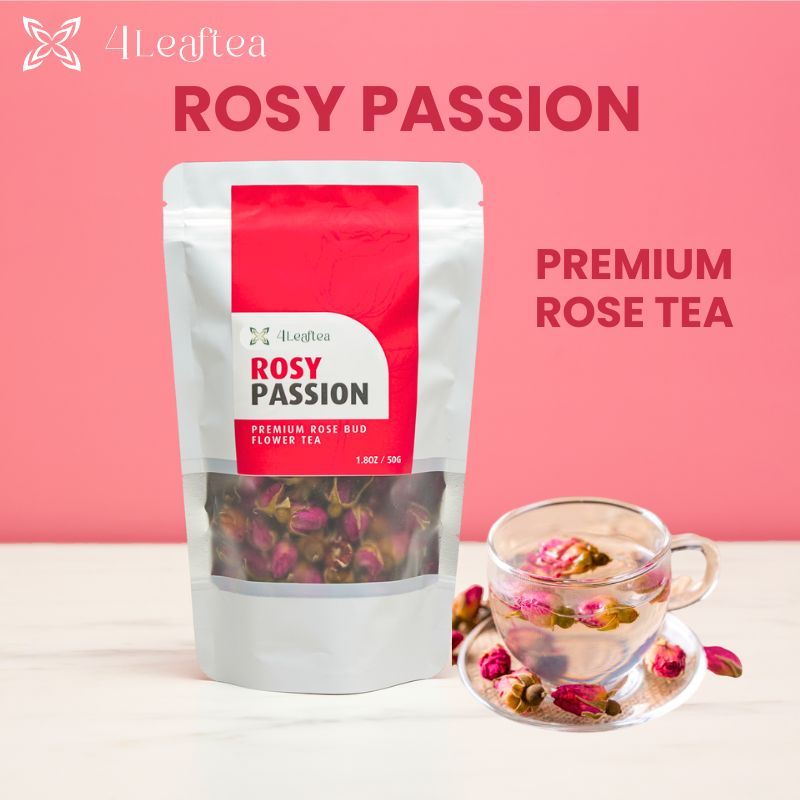 4Leaftea Rosy Passion Premium Rose Bud Flower Tea, Better Skin Health ...