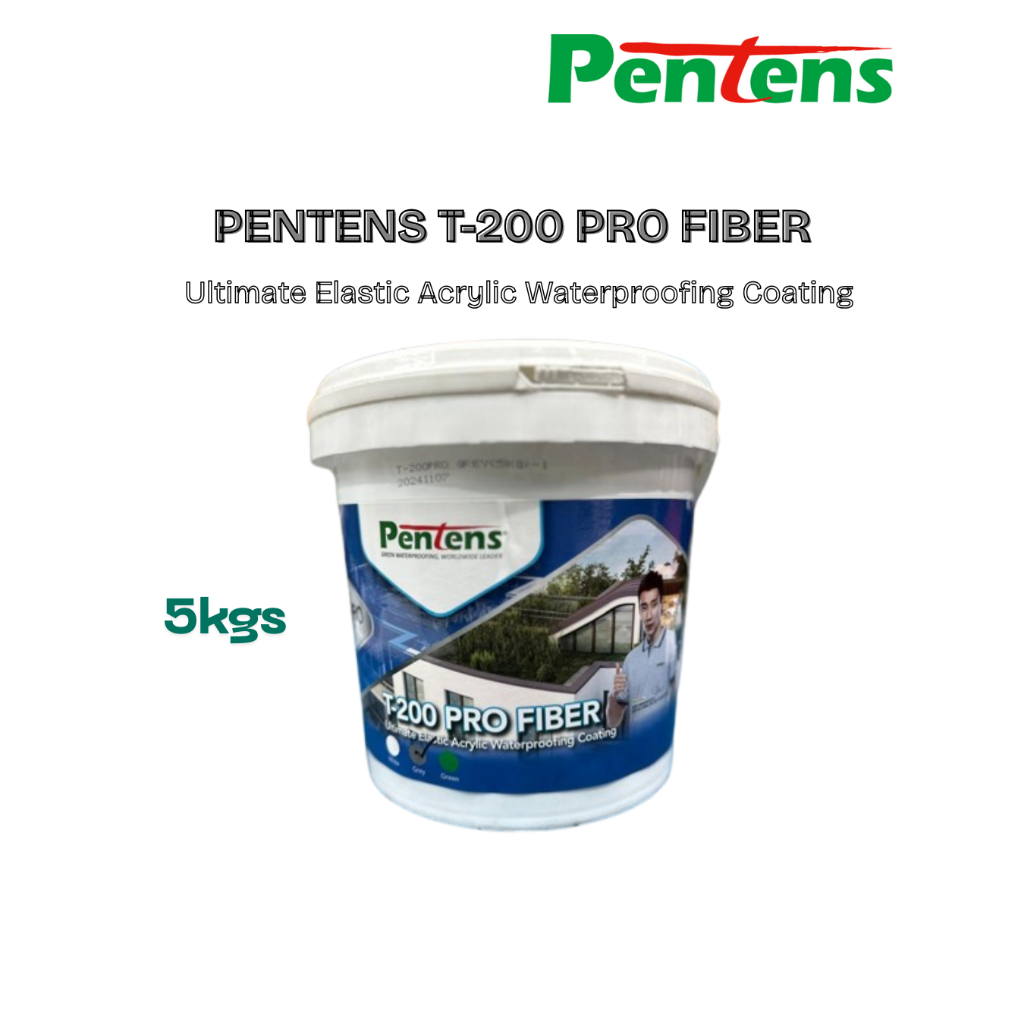 PENTENS T-200 PRO FIBER Ultimate Elastic Acrylic Waterproofing Coating ...