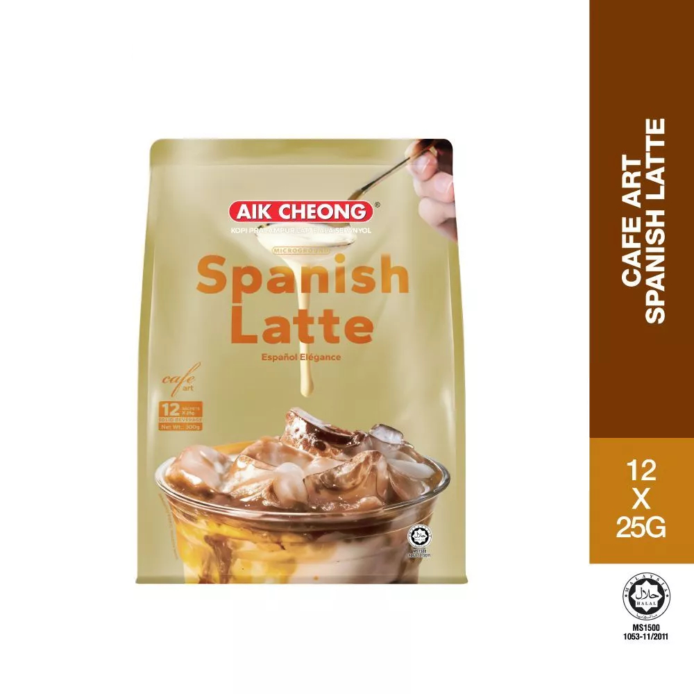 AIK CHEONG Cafe Art Spanish Latte 300g (25g x 12's) | Shopee Malaysia