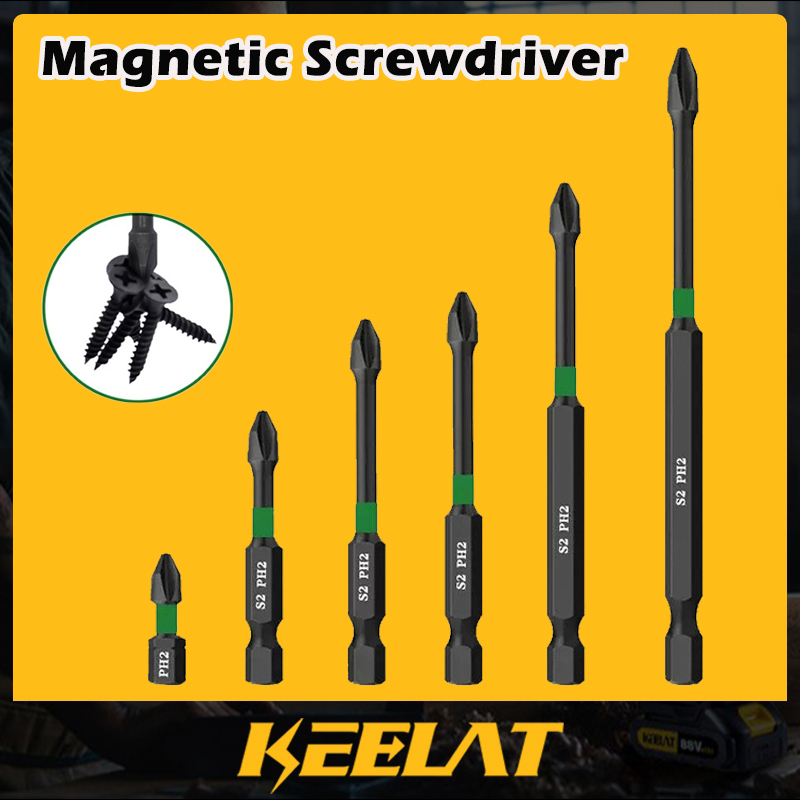 Keelat Anti Slip Magnetic Screwdriver Bit Set Ph2 Screwdriver Drill Bit