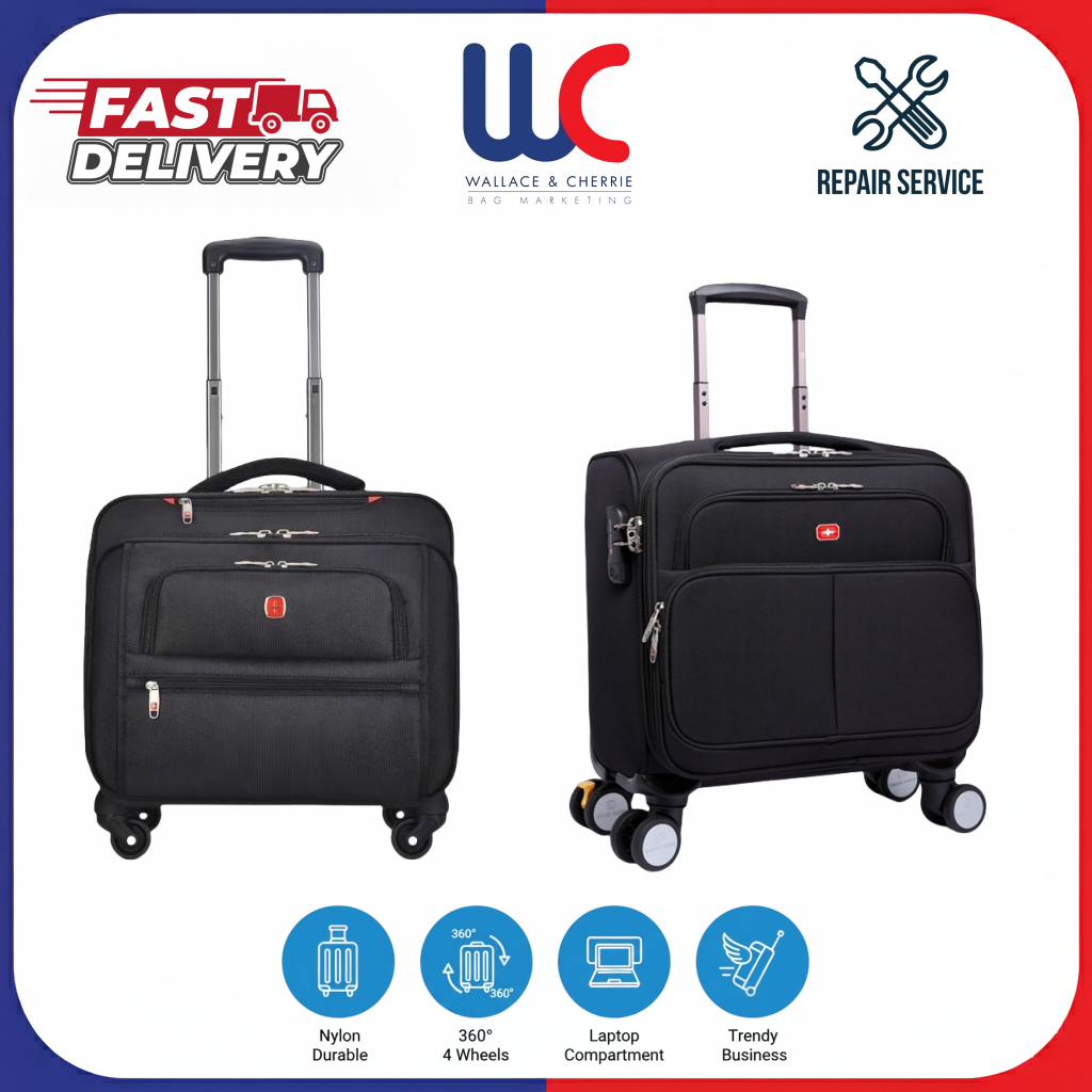Wgenergongzi Nylon Trolley Pilot Case 4 wheels Luggage Travel Computer ...