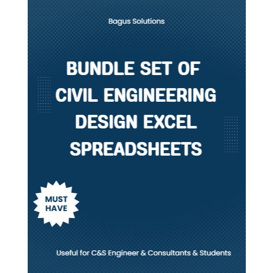 Bundle Set of Civil Engineering Design Excel Spreadsheets for Engineers ...
