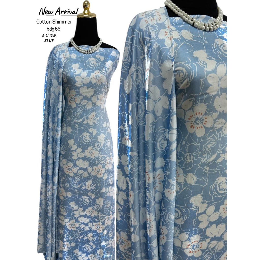 KAIN COTTON SHIMMER PREMIUM – EDISI FLORAL PASTEL EKSKLUSIF 4METER ...