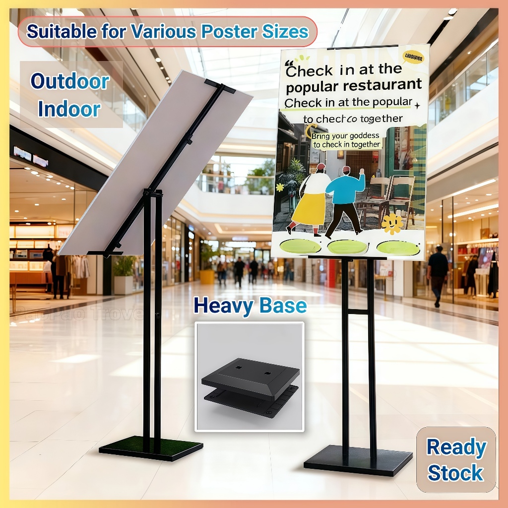 Floor Poster Board Stand Indoor Outdoor Heavy Duty Signboard Menu Stand ...
