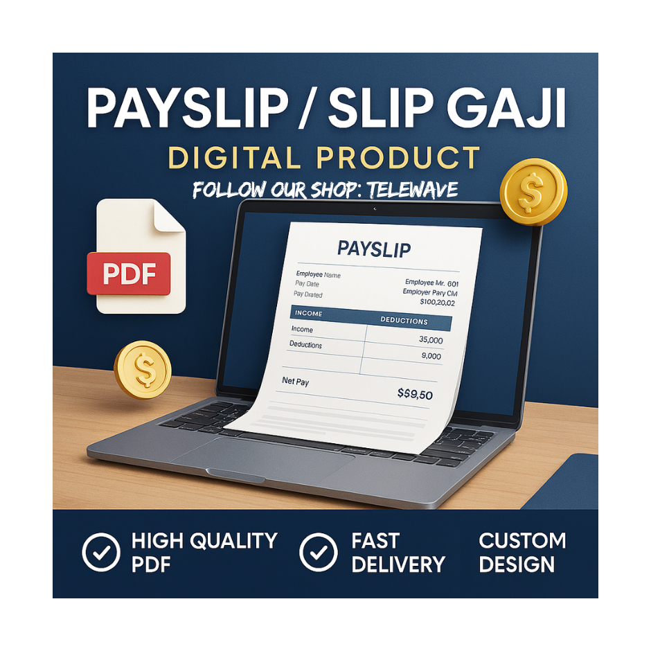 🧾 Payslip / Slip Gaji – Custom Design (DIGITAL PRODUCT • High Quality ...