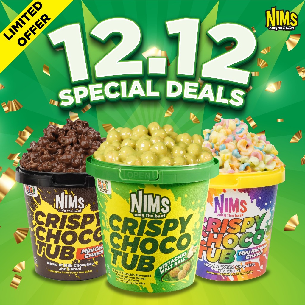 NIMS COMBO NIMS Crispy Chocotub Pistachio Maltballs 140G Snack Trending ...