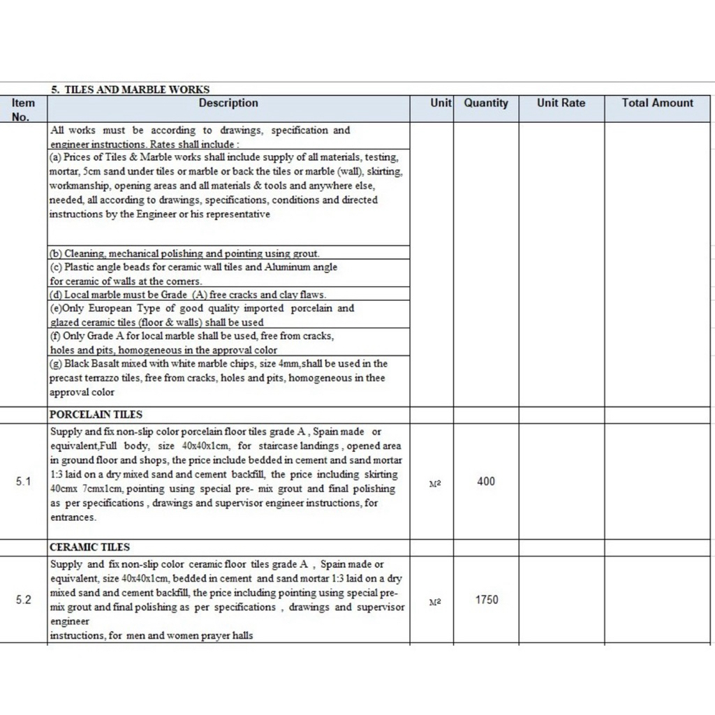 Residential & Housing Bill of Quantities (BOQ) Editable Excel Sheets🔥 ...