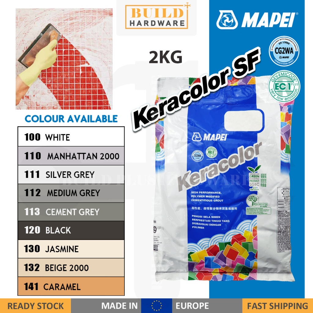 MAPEI Keracolor SF 2kg Polymer Modified Cementitious Grout 多彩细缝填缝剂 ...