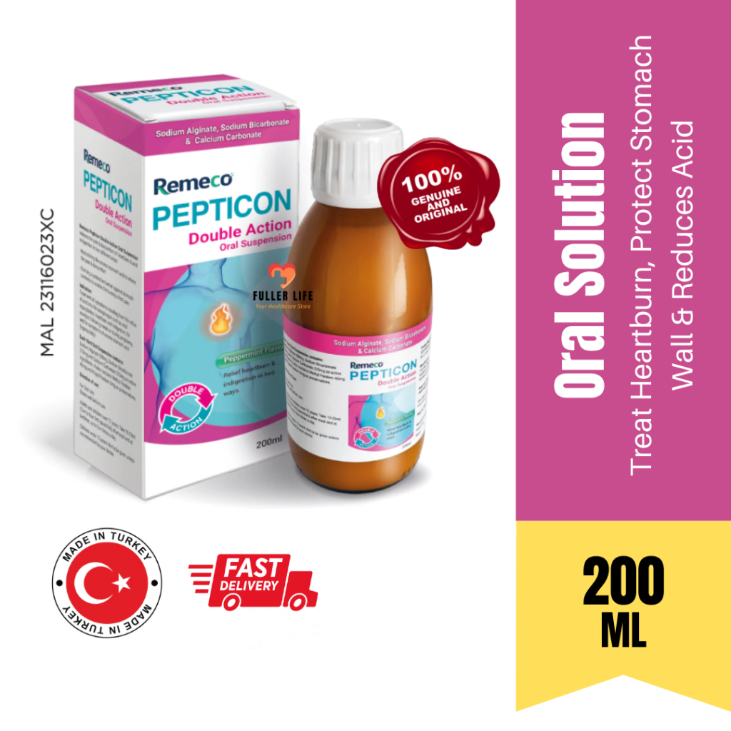 REMECO Pepticon Double Action Oral Suspension (200ml)| Relief Heartburn ...