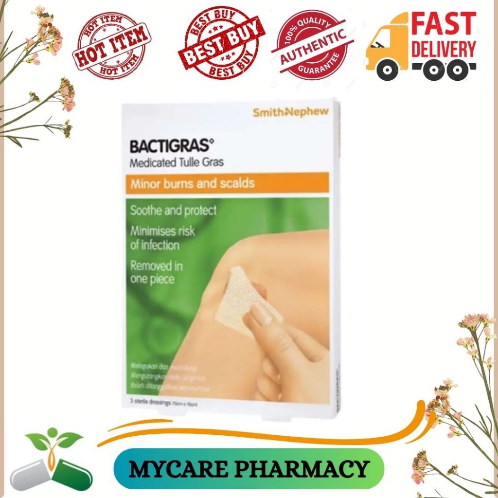 Smith & Nephew Bactigras Medicated Tulle Gras (10cm x 10cm) | Shopee ...