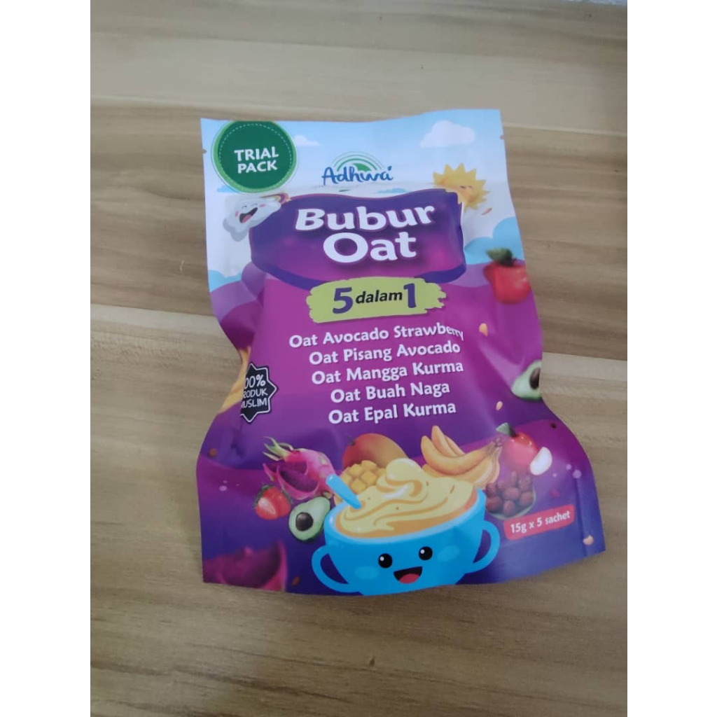 Adhwa Travel Pack Bubur Oat 5 in 1 Mesra Travel Mudah Bancuh | Shopee ...