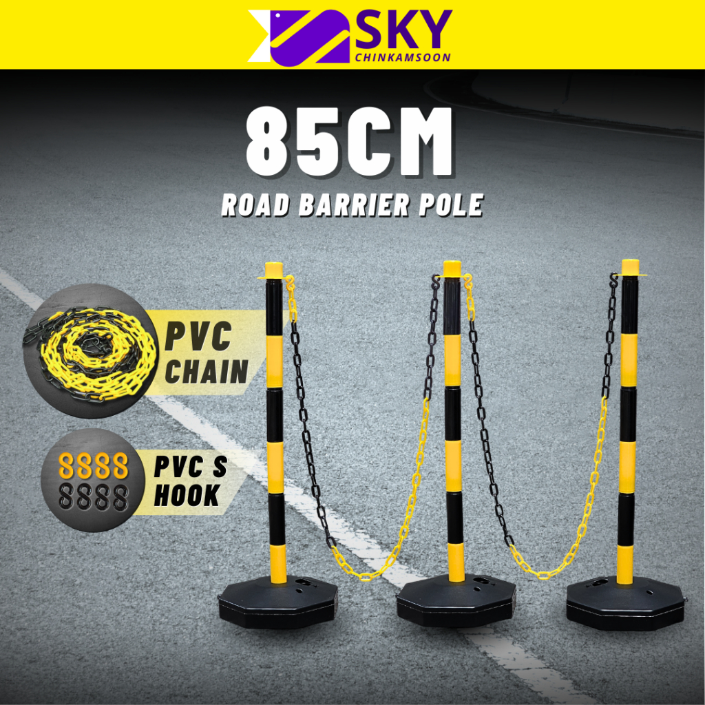85cm Traffic Safety Post Parking Delineator Barrier Bollard Cones ...