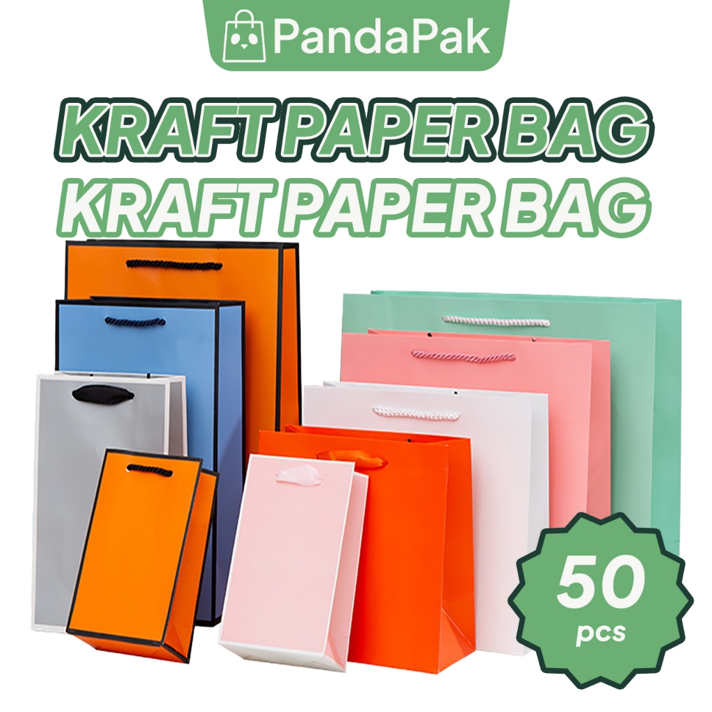 50pcs Beg Kertas Pemegang Kain Paper Bag Fabric Handle Cenderahati Door ...