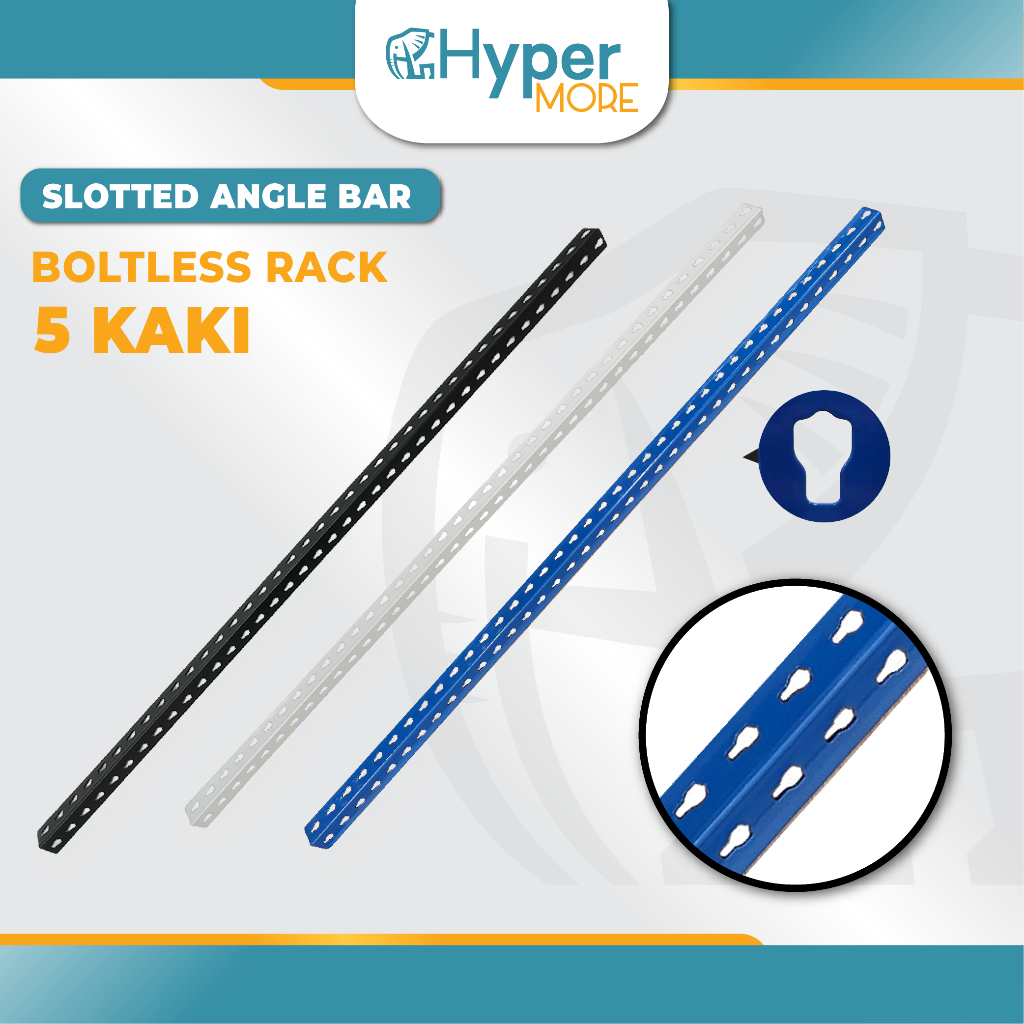 HYPERMORE [High Quality] Rak Besi Slotted Angle Bar Upright 5 kaki ...
